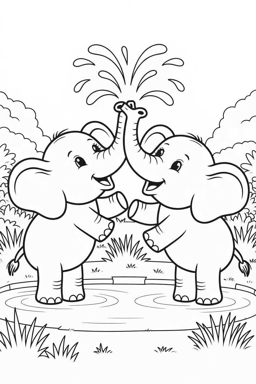Elephants Coloring Page Free Download Printable